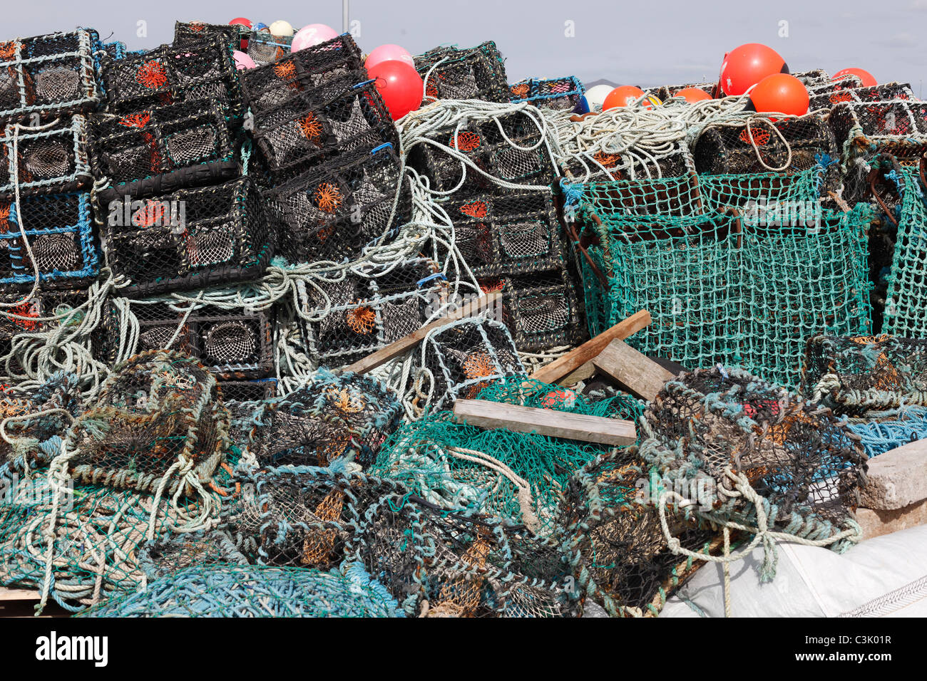 Ireland, County Kerry, View of fishing nets Stock Photo - Alamy