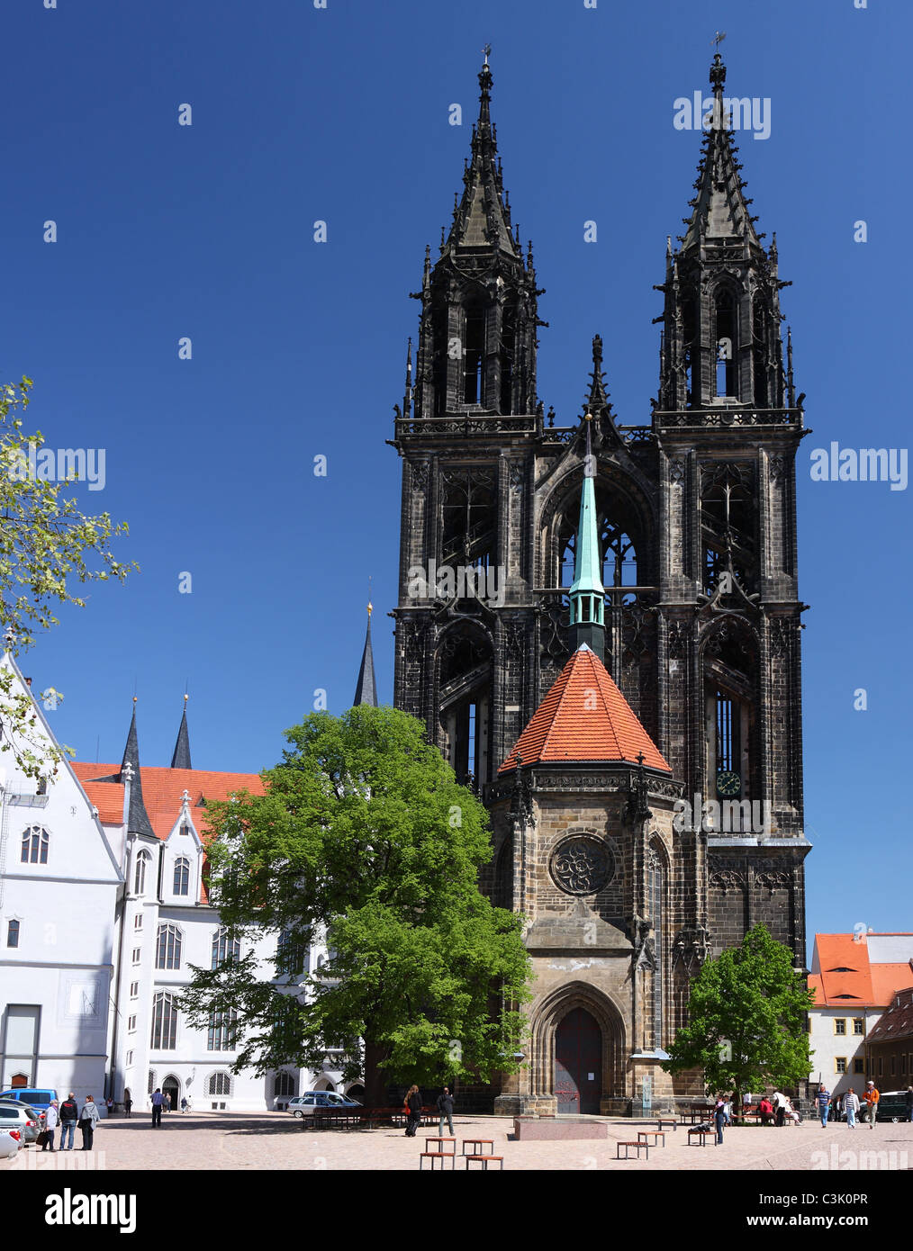 Cathedral at the city of Meißen; Saxonia, Germany, Europe Stock Photo ...
