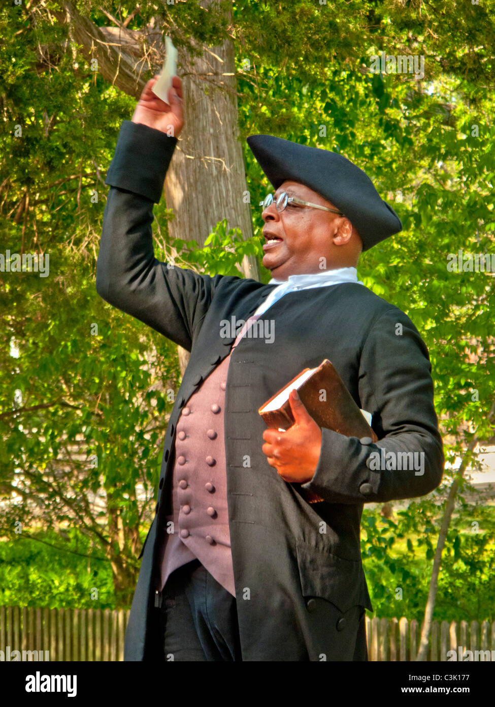 In a historic re-creation of 1793, an actor portrays Gowan Pamphlet, an ...