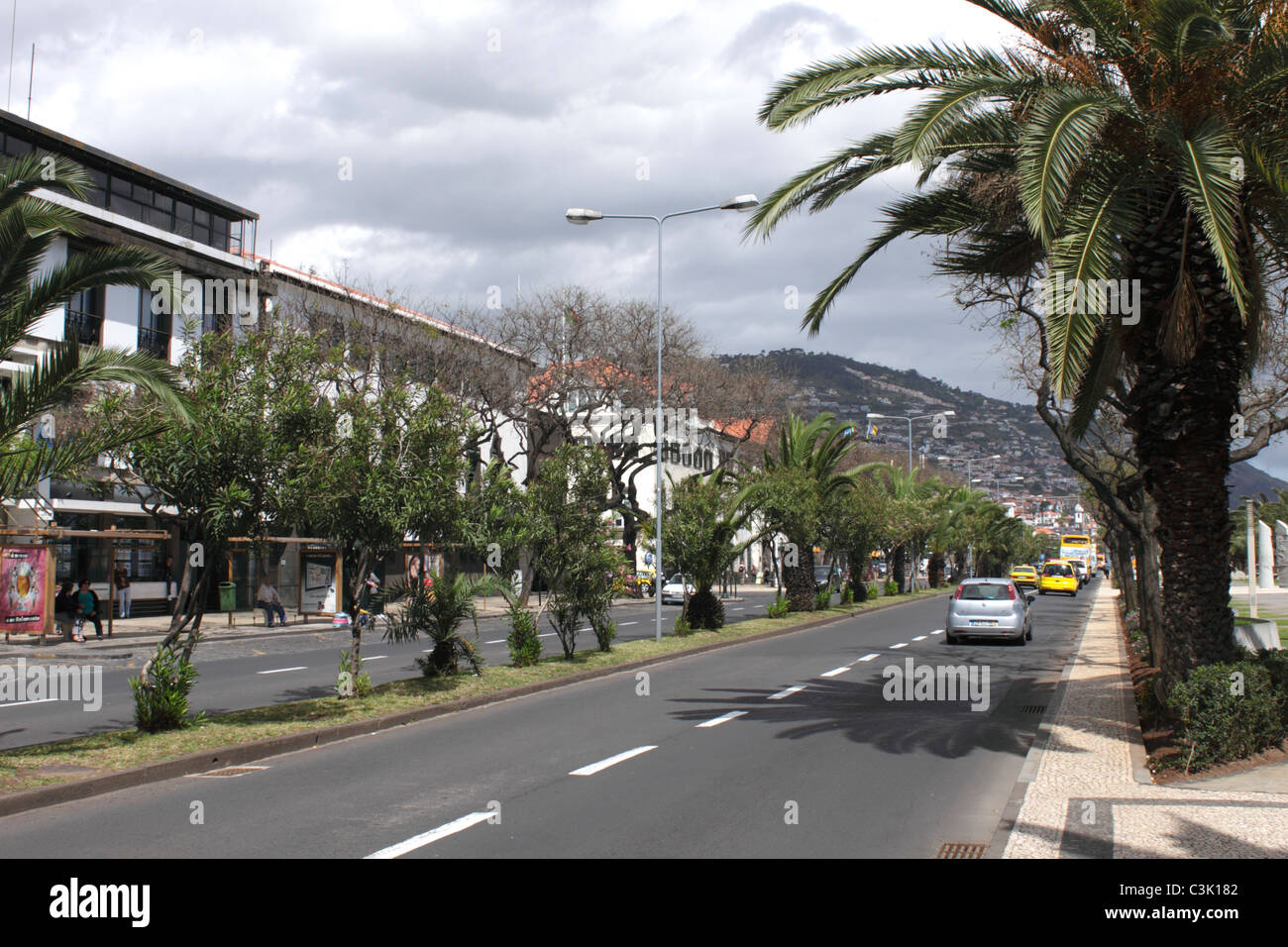 View along the Avenida do Mar Funchal Madeira Stock Photo - Alamy