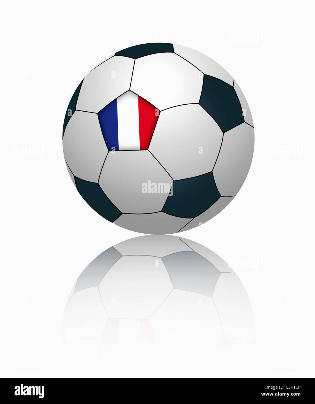 French flag on football, close up Stock Photo - Alamy