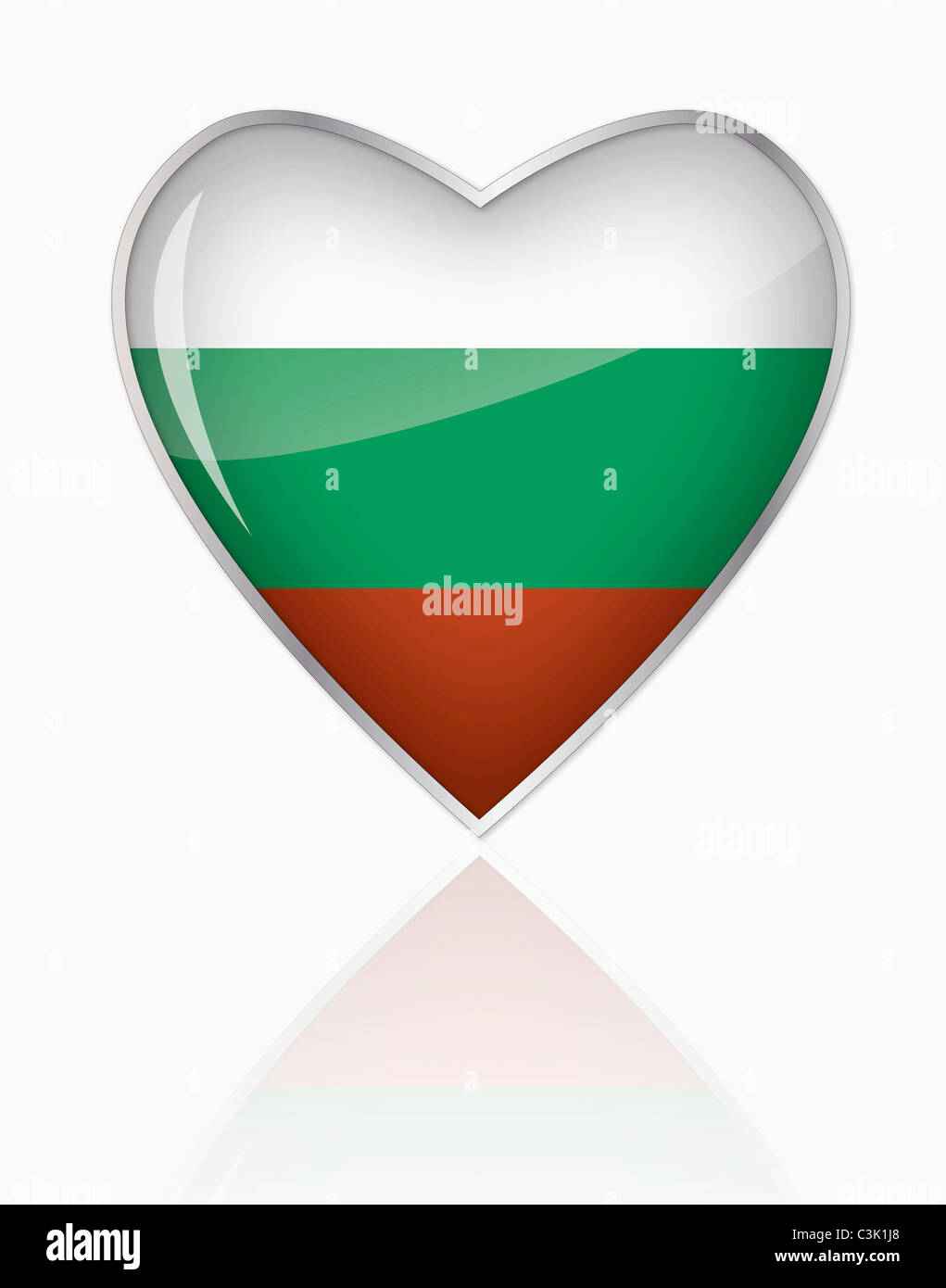 Bulgarian flag in heart shape on white background Stock Photo - Alamy