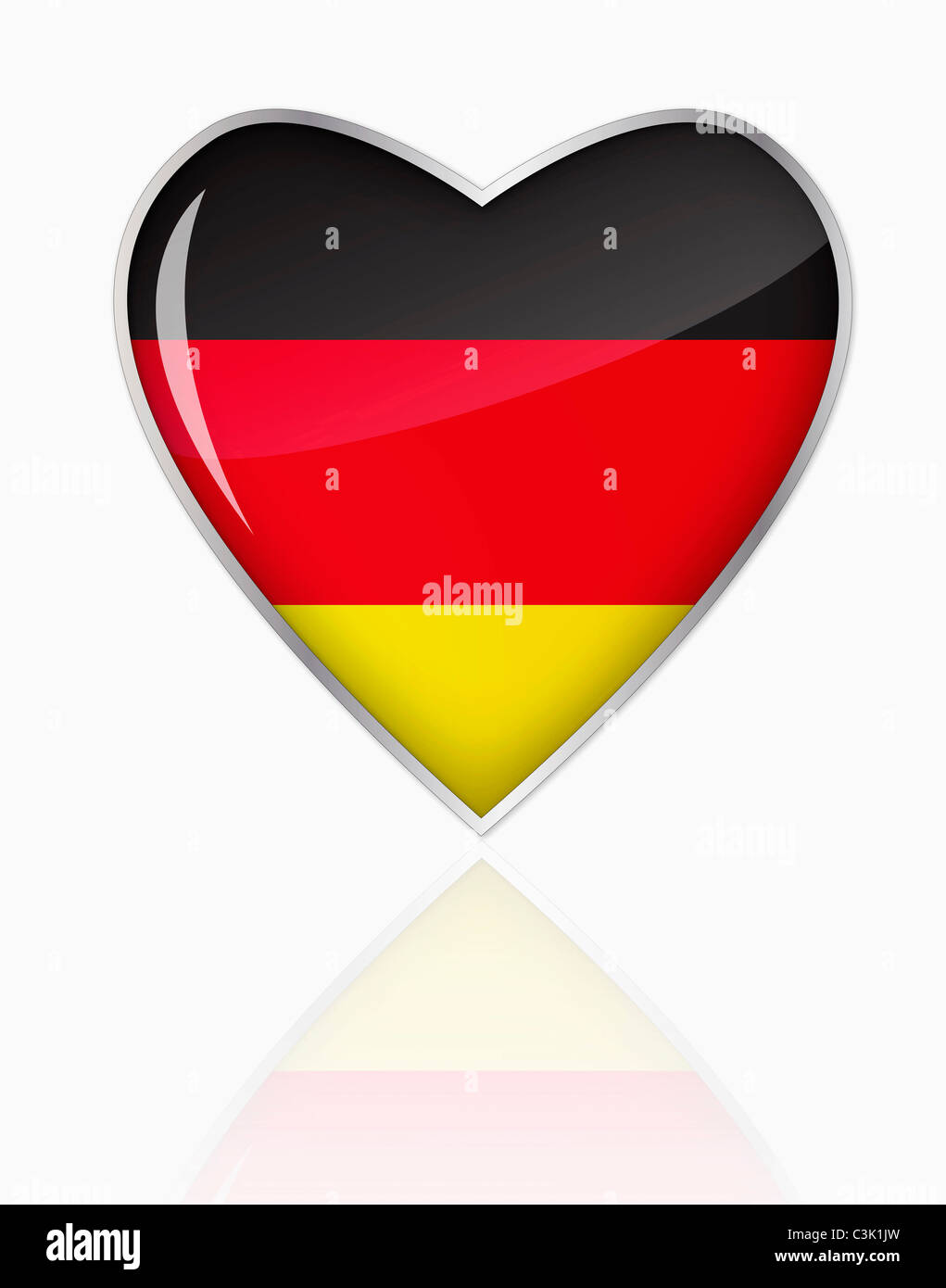 German flag in heart shape on white background Stock Photo - Alamy