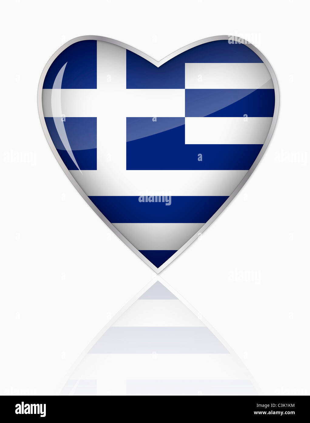 Greek flag in heart shape on white background Stock Photo - Alamy