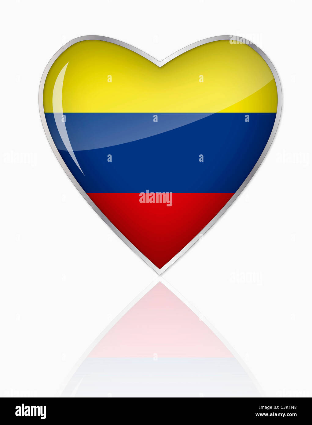 Colombian flag in heart shape on white background Stock Photo - Alamy