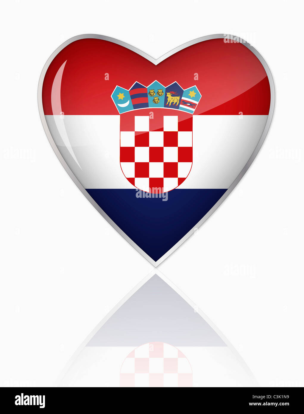 Croatian flag in heart shape on white background Stock Photo - Alamy