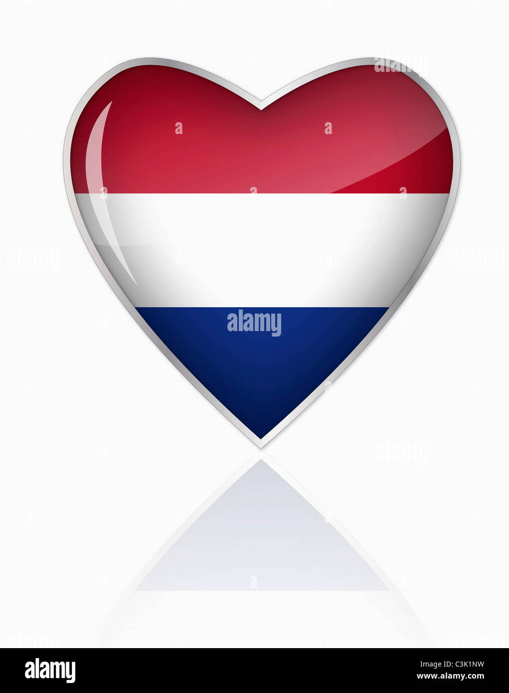 Dutch flag in heart shape on white background Stock Photo - Alamy