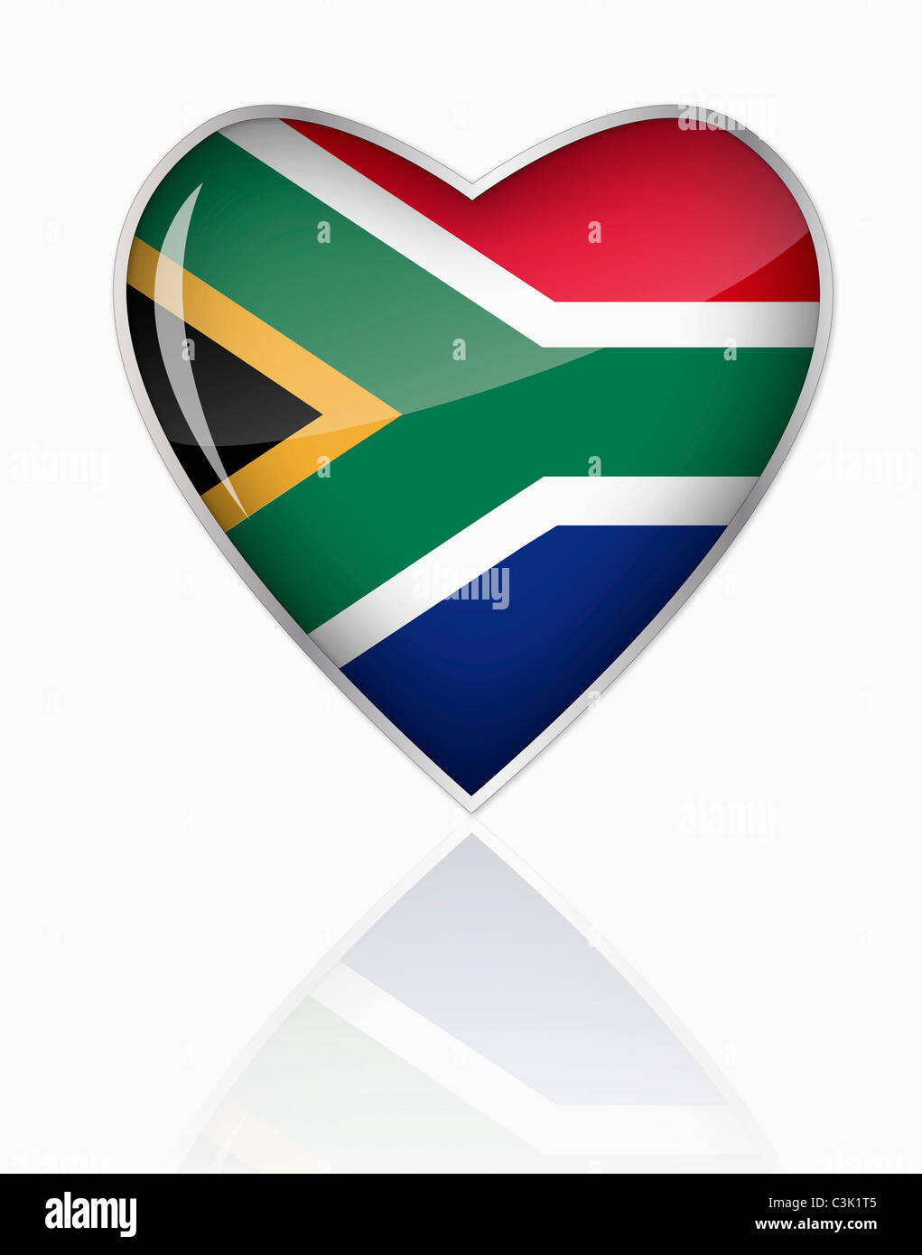 South African flag in heart shape on white background Stock Photo - Alamy