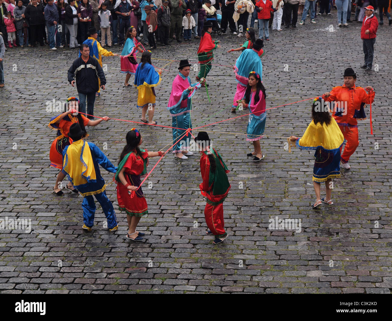 In Quito Ecuador folkloric and traditional dance groups parade through ...