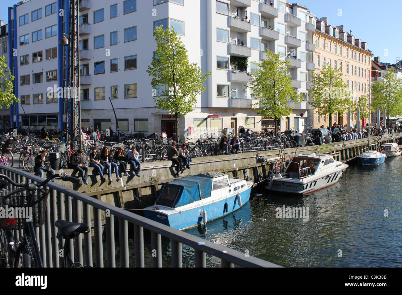 People enjoying spring in Christianshavn, Copenhagen Stock Photo - Alamy