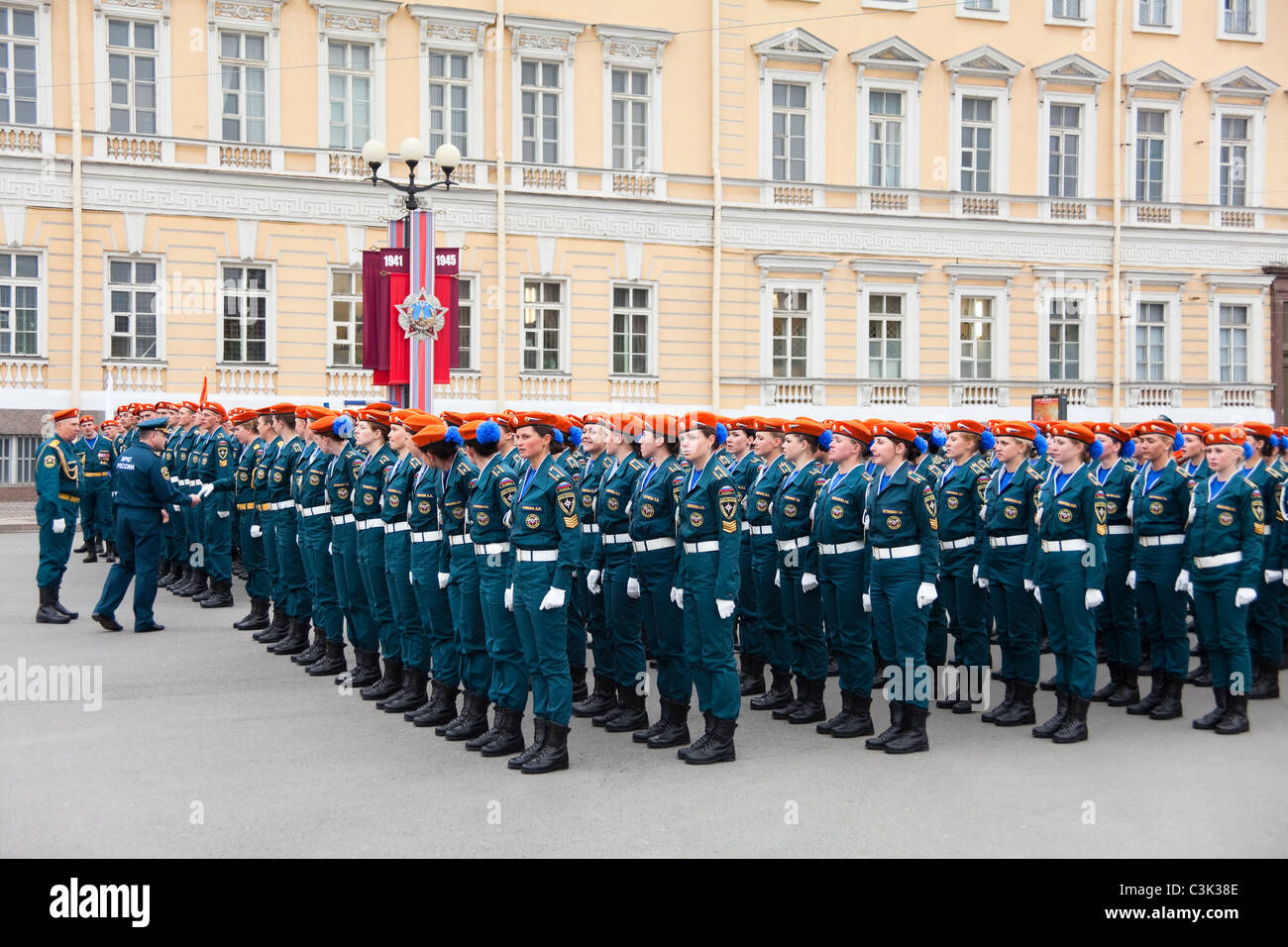 Military parade during rehearsal for the upcoming celebration of 66th ...