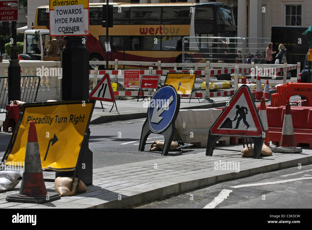 roadworks in London, England Stock Photo - Alamy