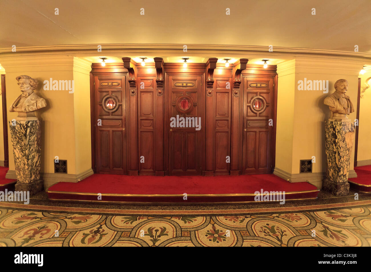 Entrance doors to the private boxes at the Opera Garnier, Paris Stock ...