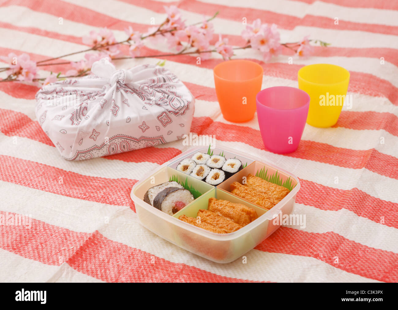 Flower viewing boxed lunch Stock Photo - Alamy