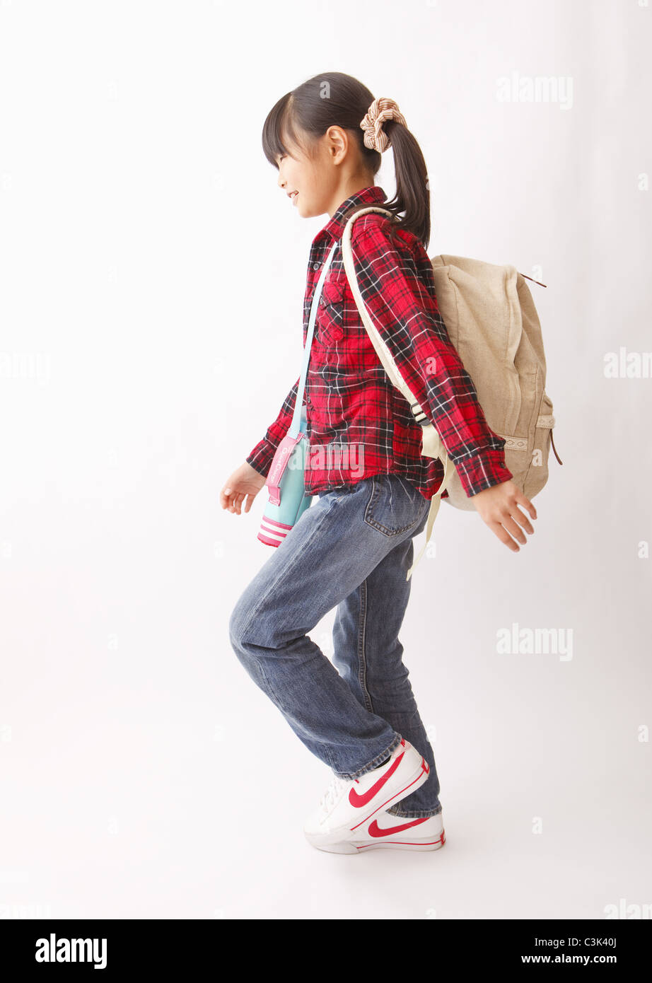 Girl going on excursion Stock Photo - Alamy