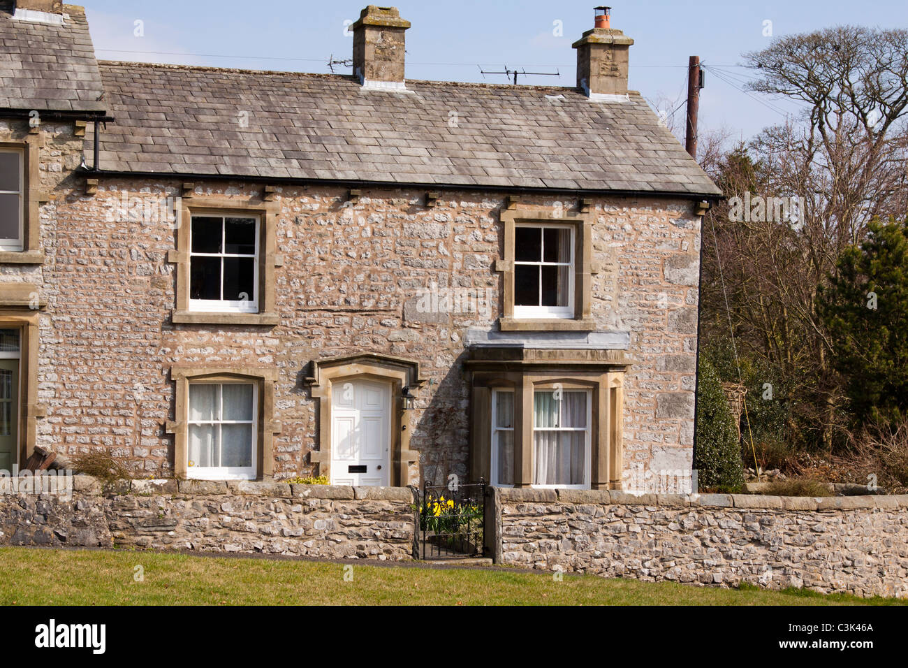 Houses in the village of Austwick, part of the Yorkshire Dales national ...