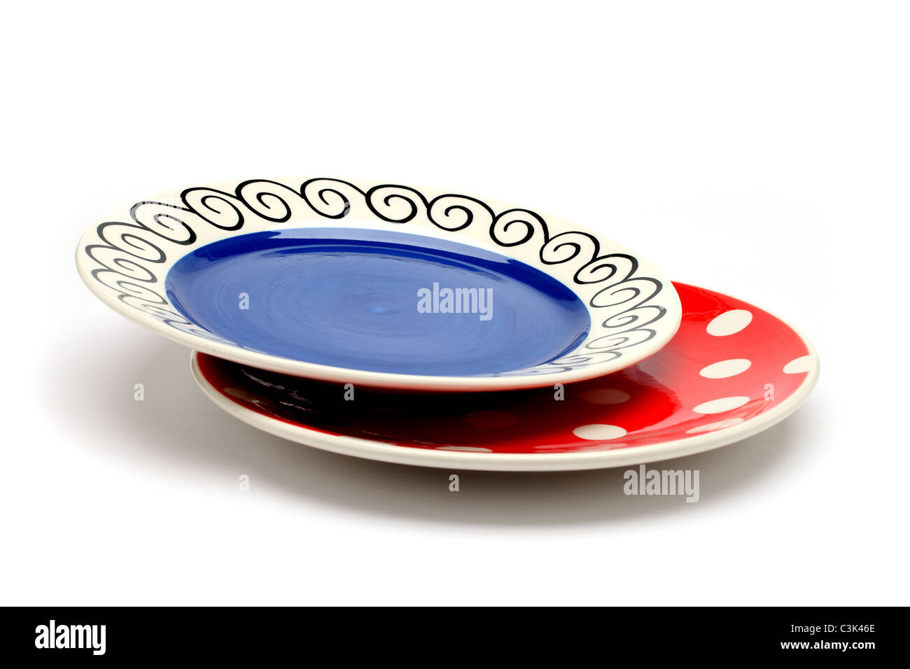 Table setting stack plates Cut Out Stock Images & Pictures - Alamy