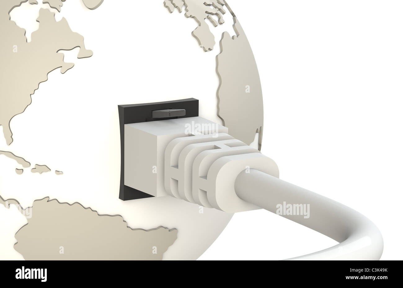 Connect Planet Earth. Cable connecting with Planet Earth Stock Photo ...