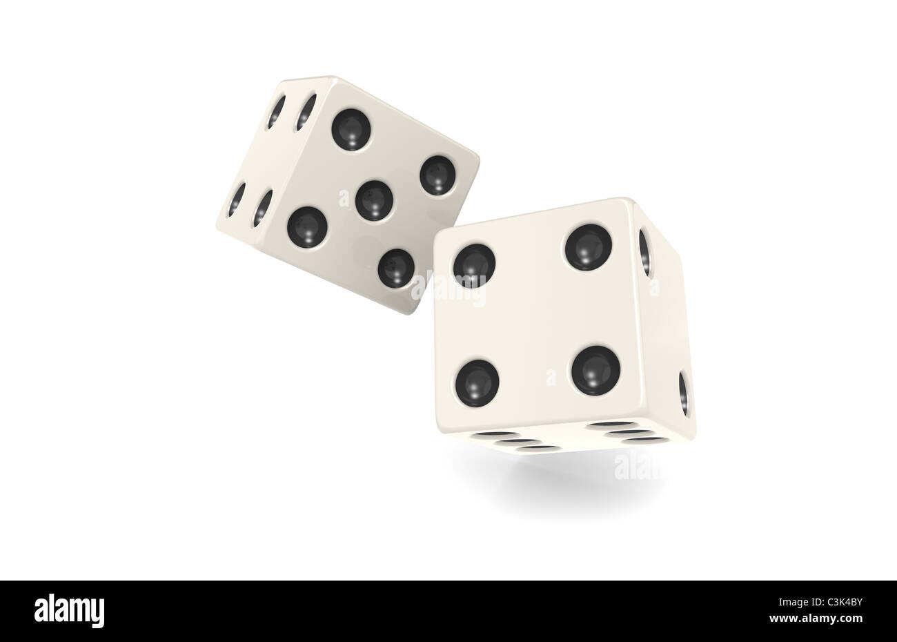 Dice. 2 x Dice isolated on white Stock Photo - Alamy