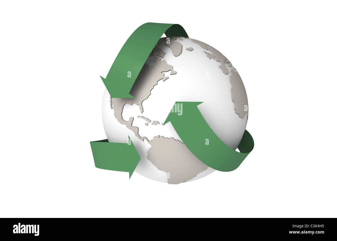 Earth Recycling. The earth surrounded by Recycling symbol Stock Photo ...