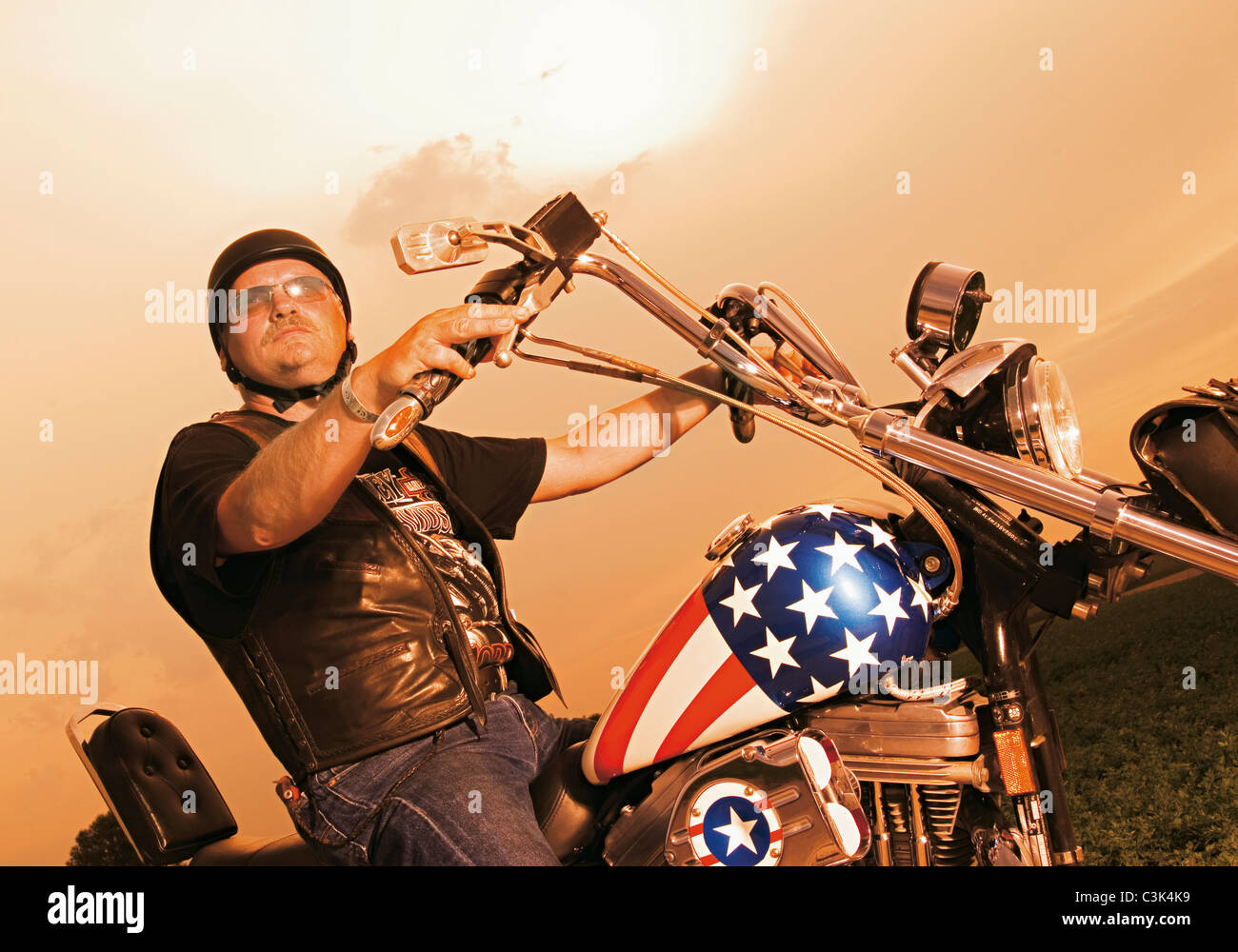 American flag on motorcycle helmet hi-res stock photography and images ...
