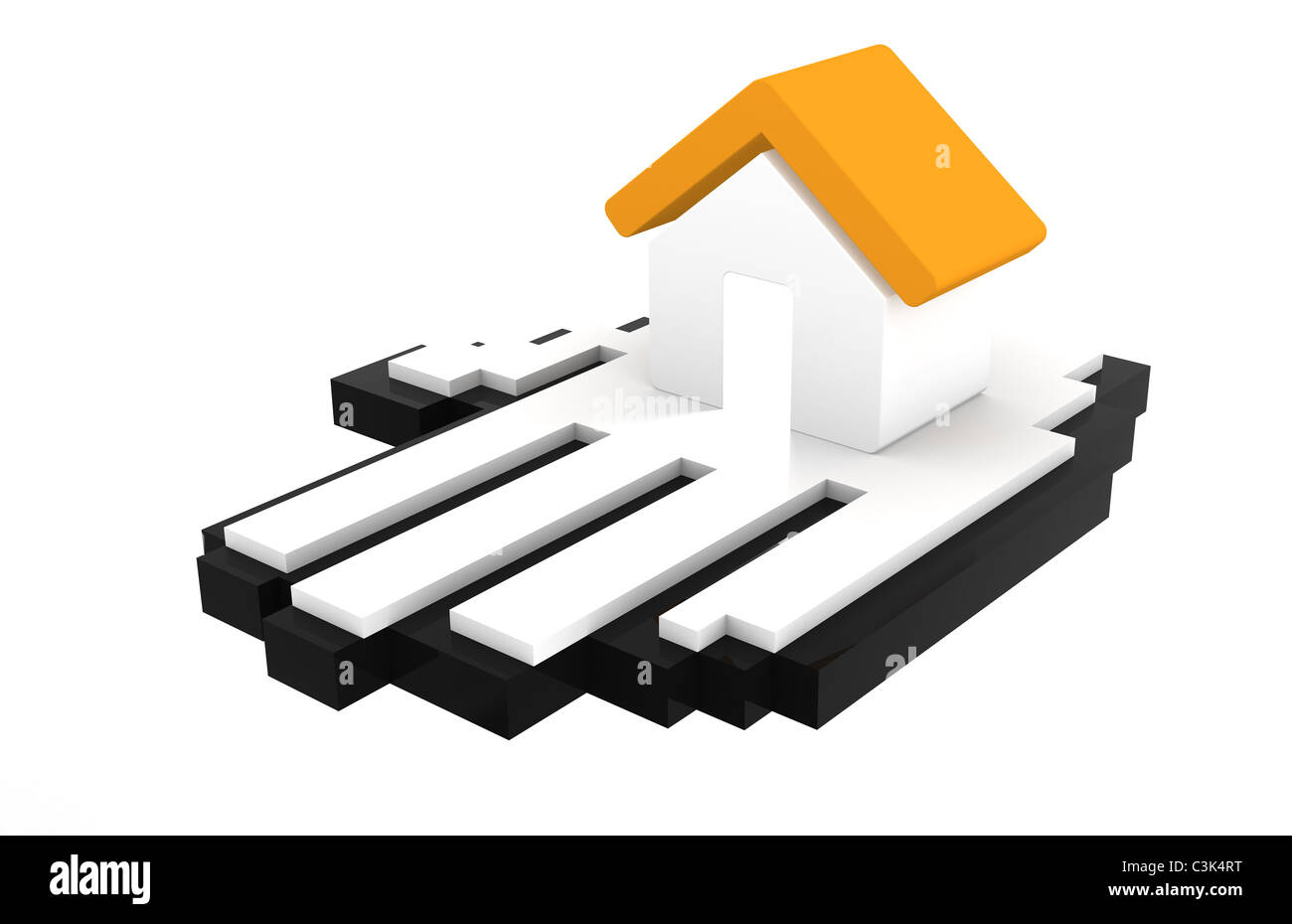 Home. Building on Hand, Computer style Stock Photo - Alamy