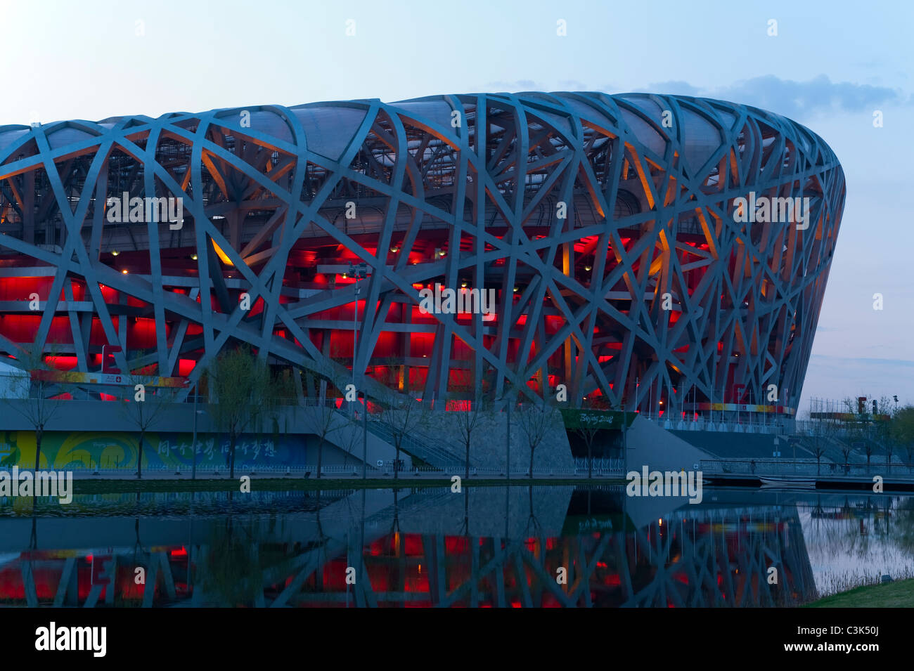 Bird's Nest National Stadium by architects Herzog and De Meuron, 2008 ...