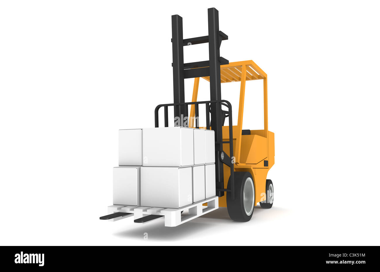 Forklift with Pallet. Forklift with Pallet, Front view. Part of a ...