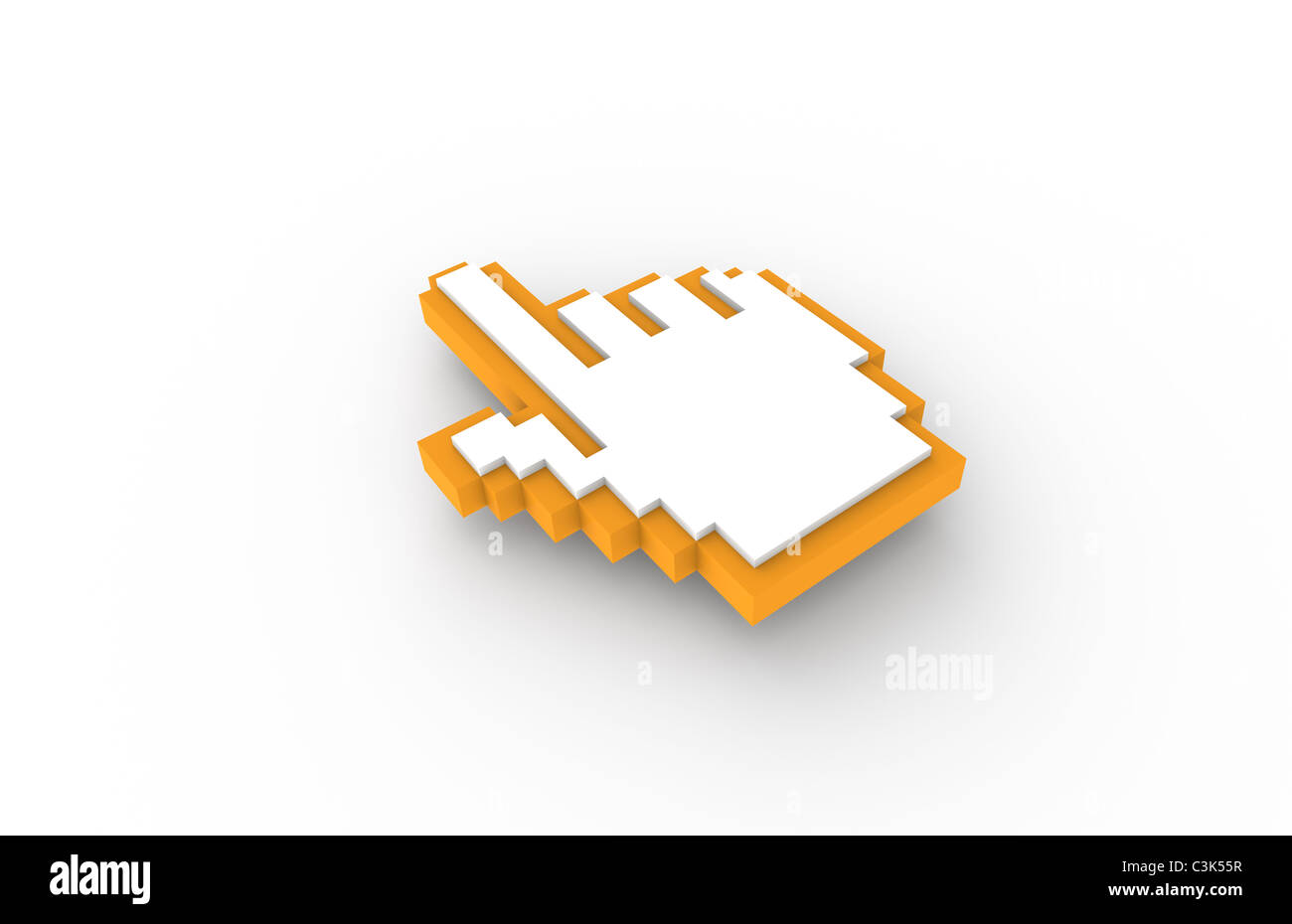 Cursor Hand. Cursor Hand, Orange Stock Photo - Alamy