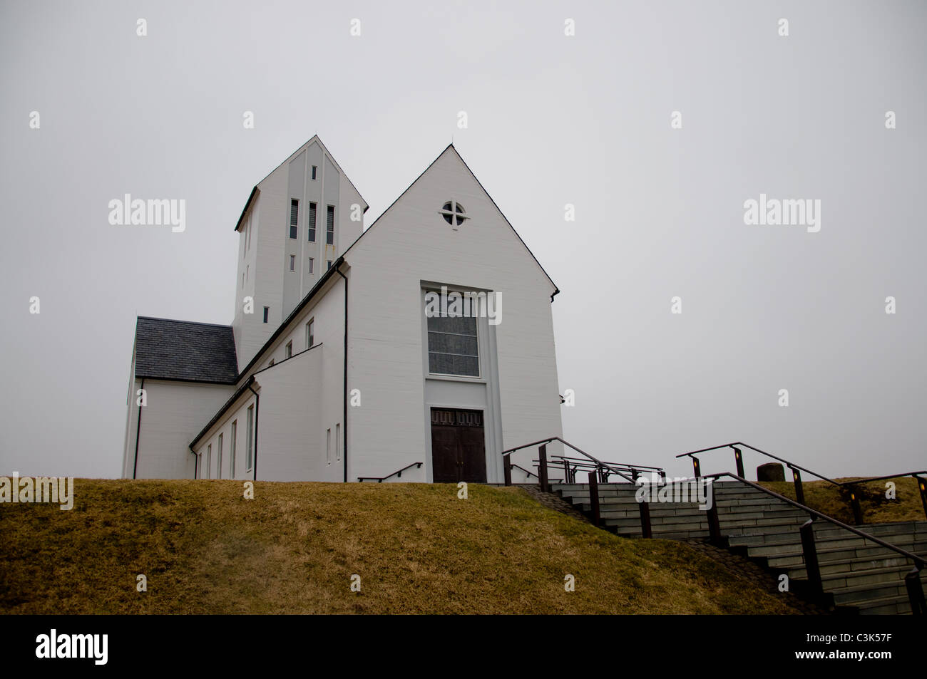 Isolated church in Iceland Stock Photo - Alamy