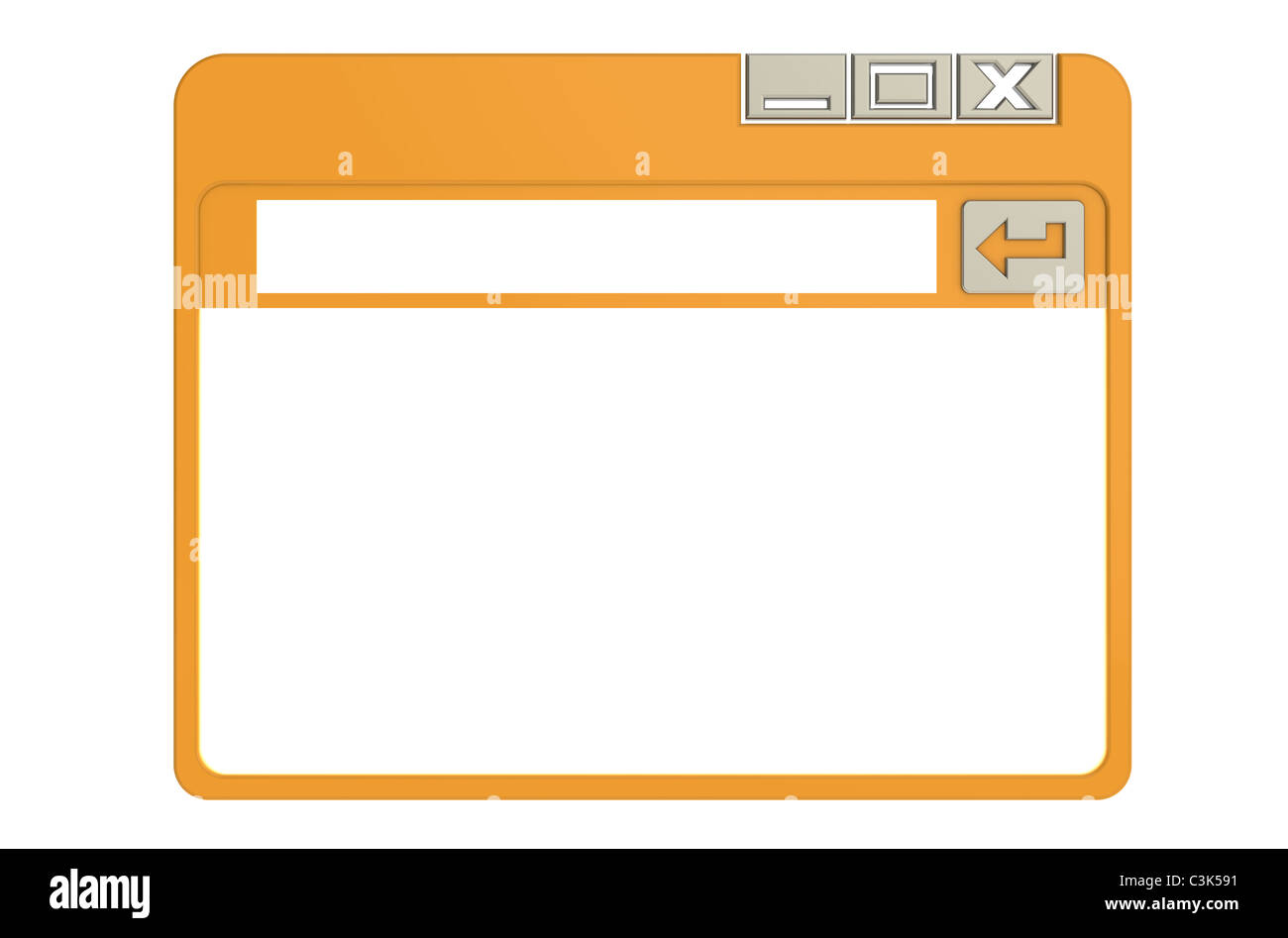 Internet Browser Window. Internet Browser Window, simplified. Orange isolated on white Stock ...