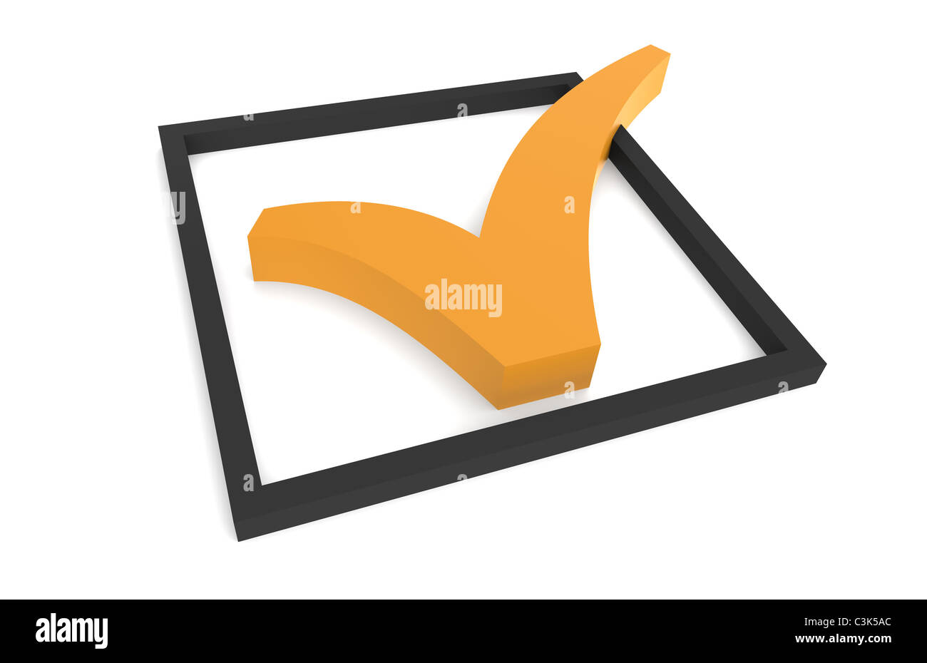 Check Mark. Orange Check Mark Stock Photo - Alamy