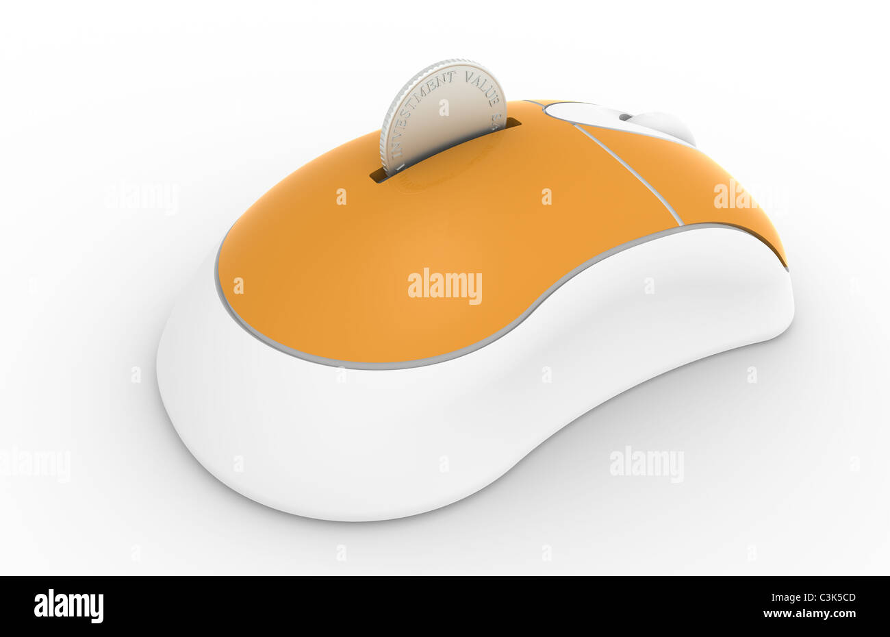 Piggy Bank, Mouse edition. Orange and white mouse with coin slot Stock ...