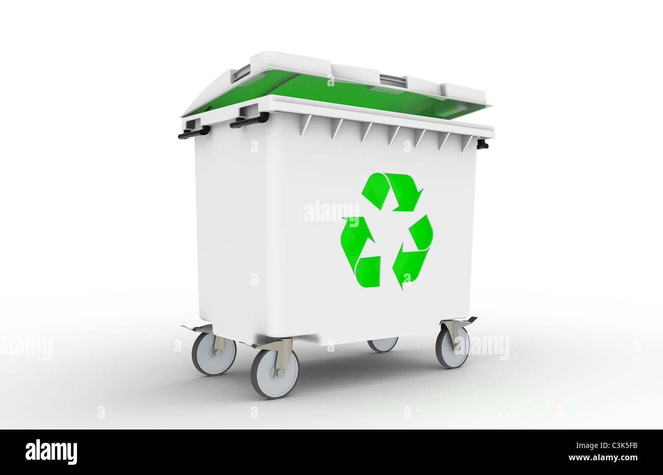 Recycle Bin with green light. Recycle bin with green light inside ...