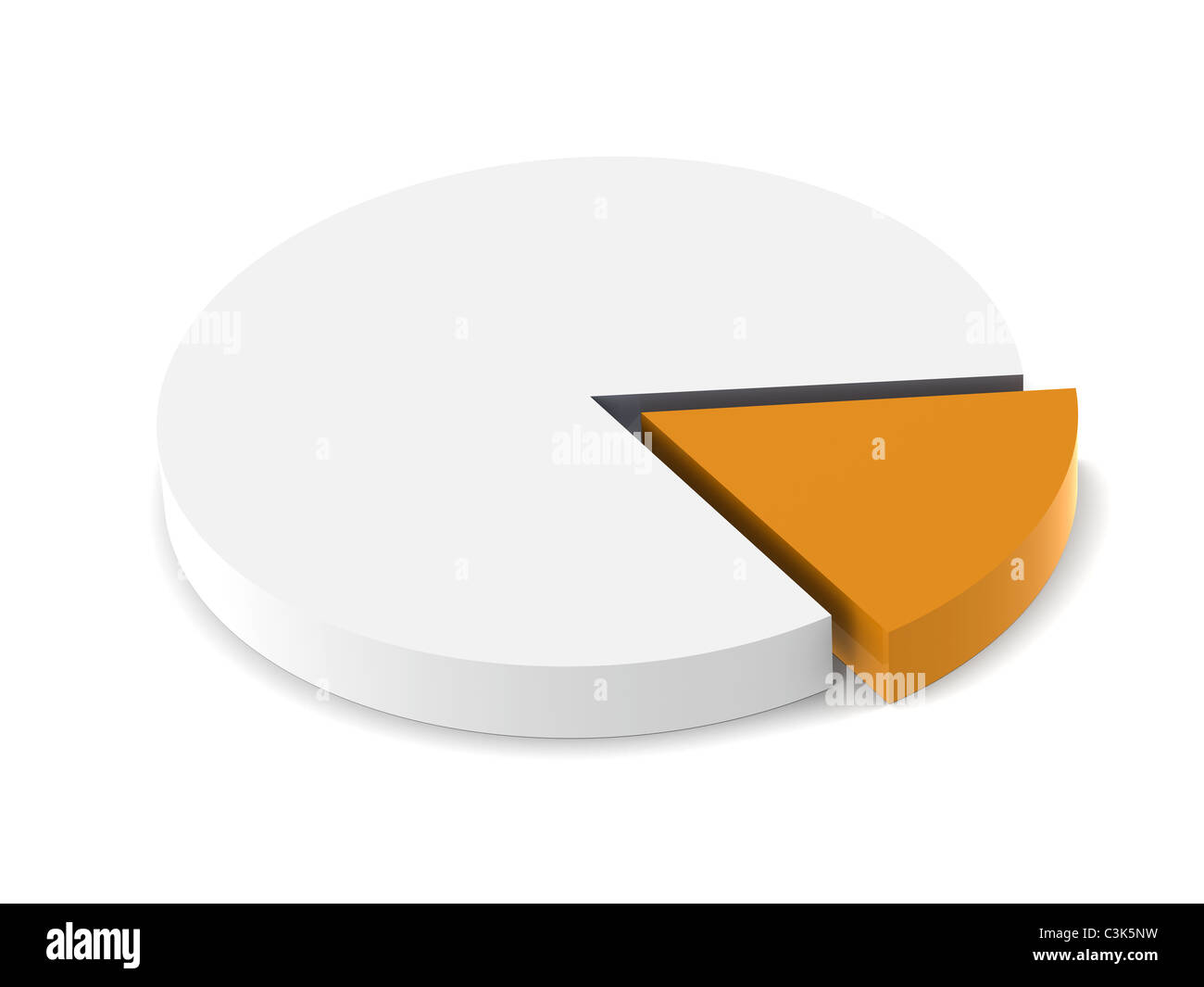 Pie Chart. Classic Pie Chart in white and orange Stock Photo - Alamy