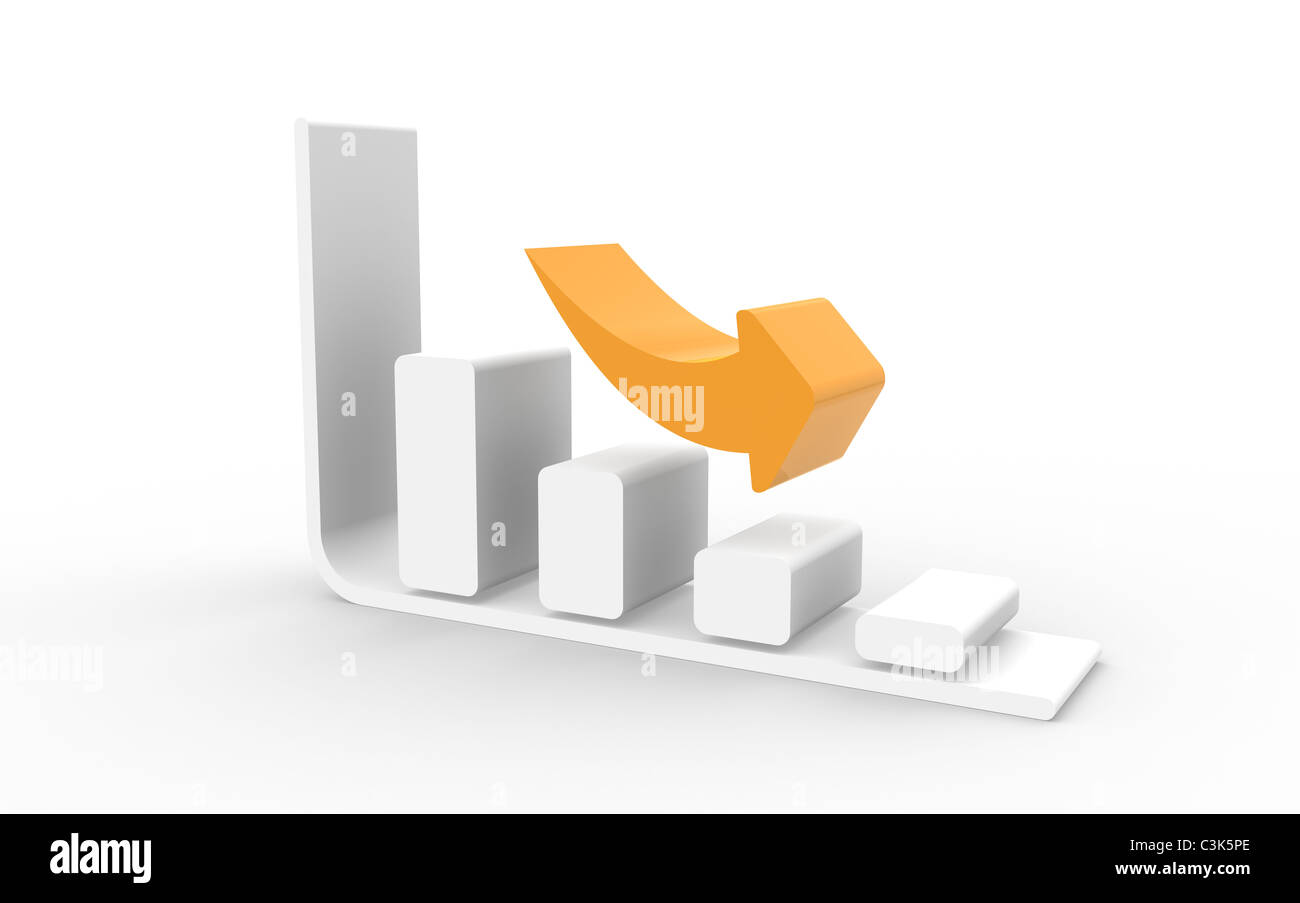 Reduction. Standard chart showing a reduction. White and Orange Stock ...