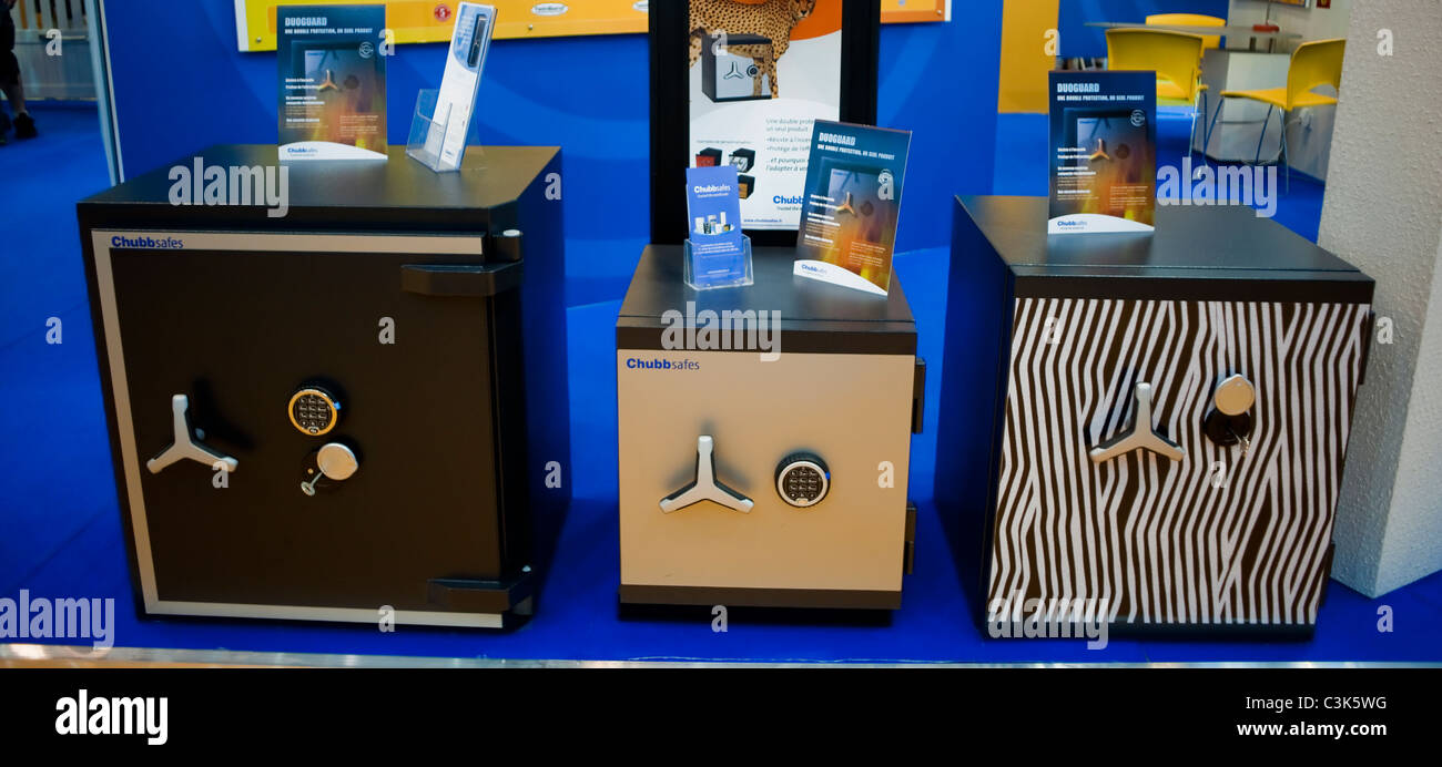 Paris, France, Safe Deposit Boxes on Display at Industrial Trade Show ...
