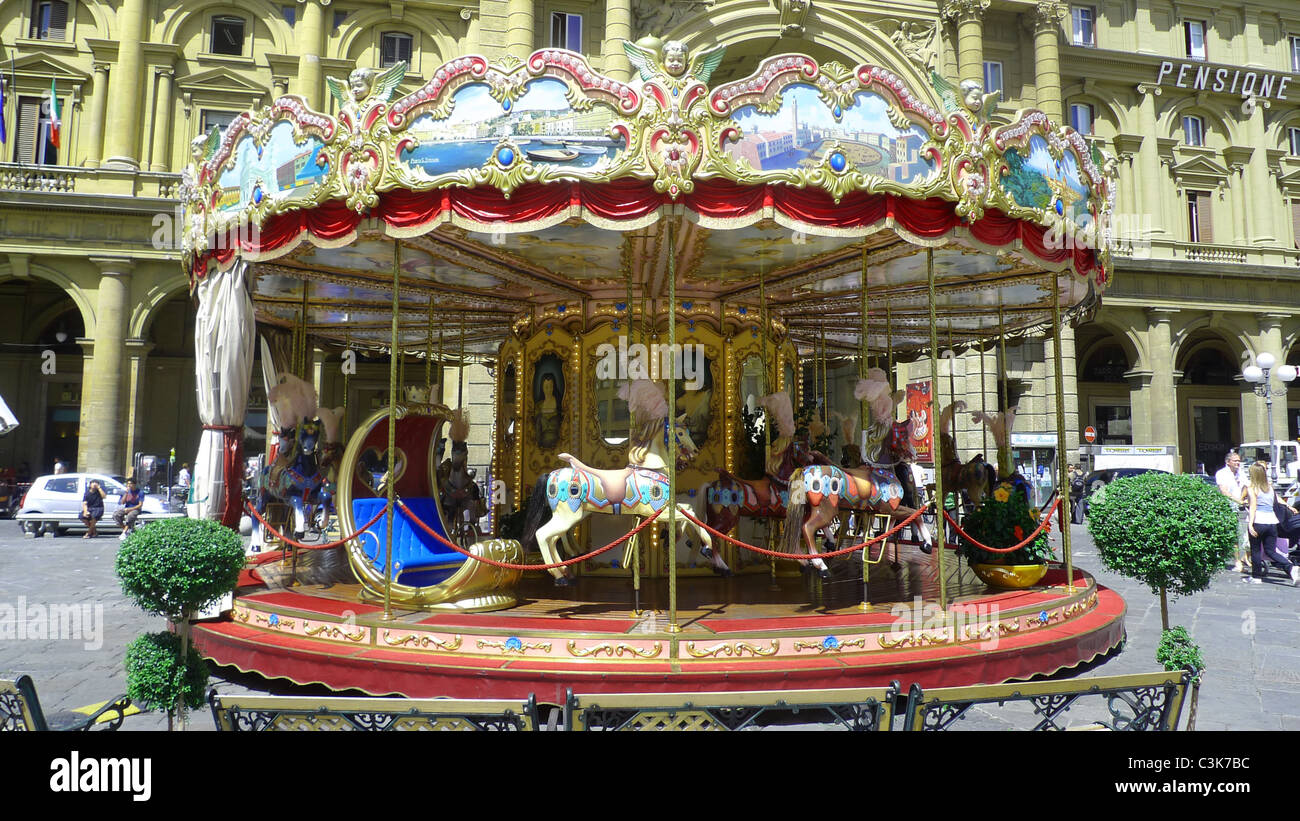carousel Florence Italy Stock Photo - Alamy