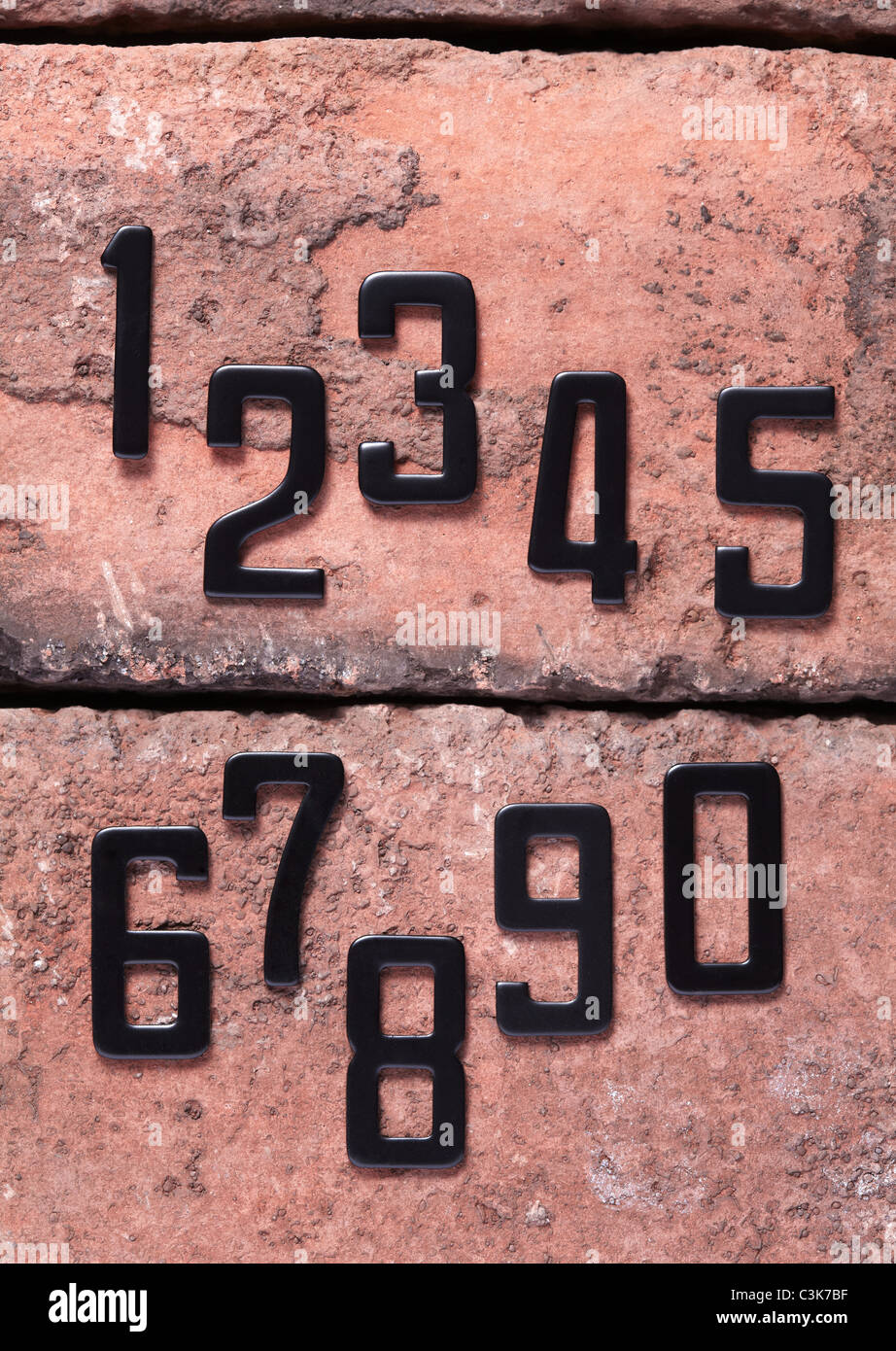 Numbers on bricks Stock Photo - Alamy