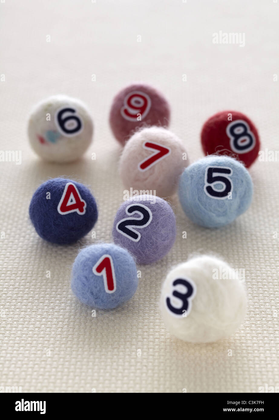 Felted counting balls Stock Photo - Alamy