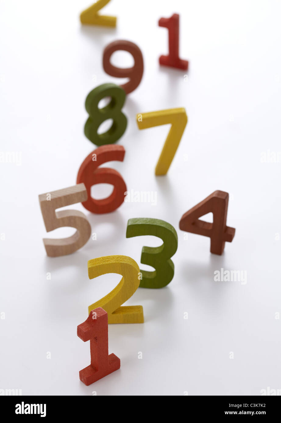 Wooden number toys Stock Photo - Alamy