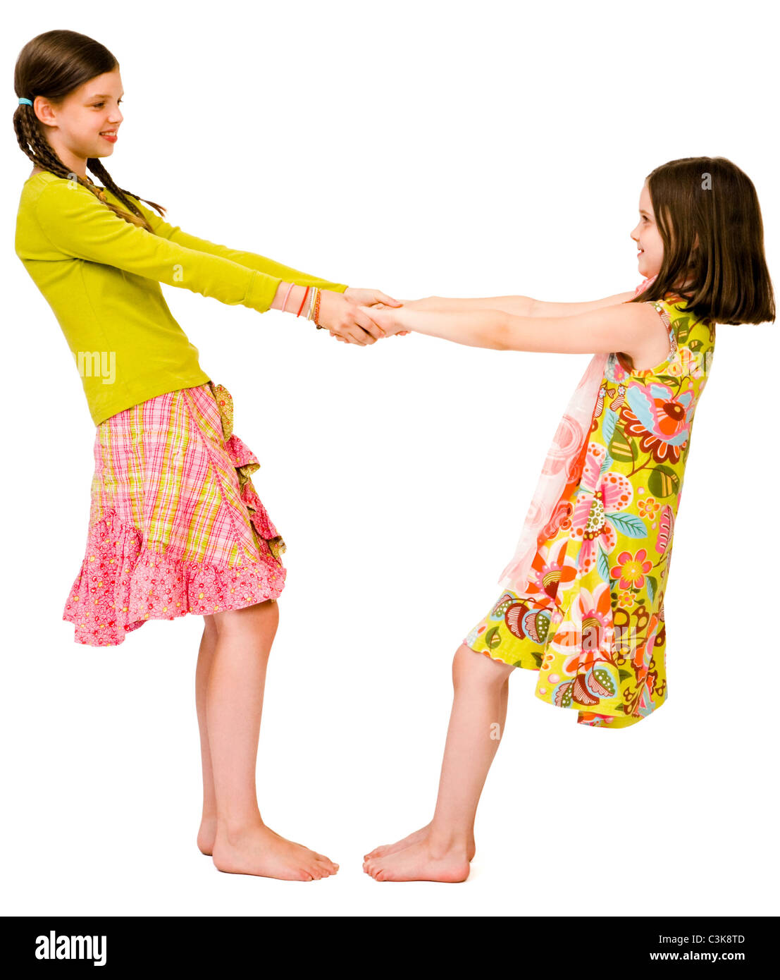 Children spinning and smiling isolated over white Stock Photo - Alamy
