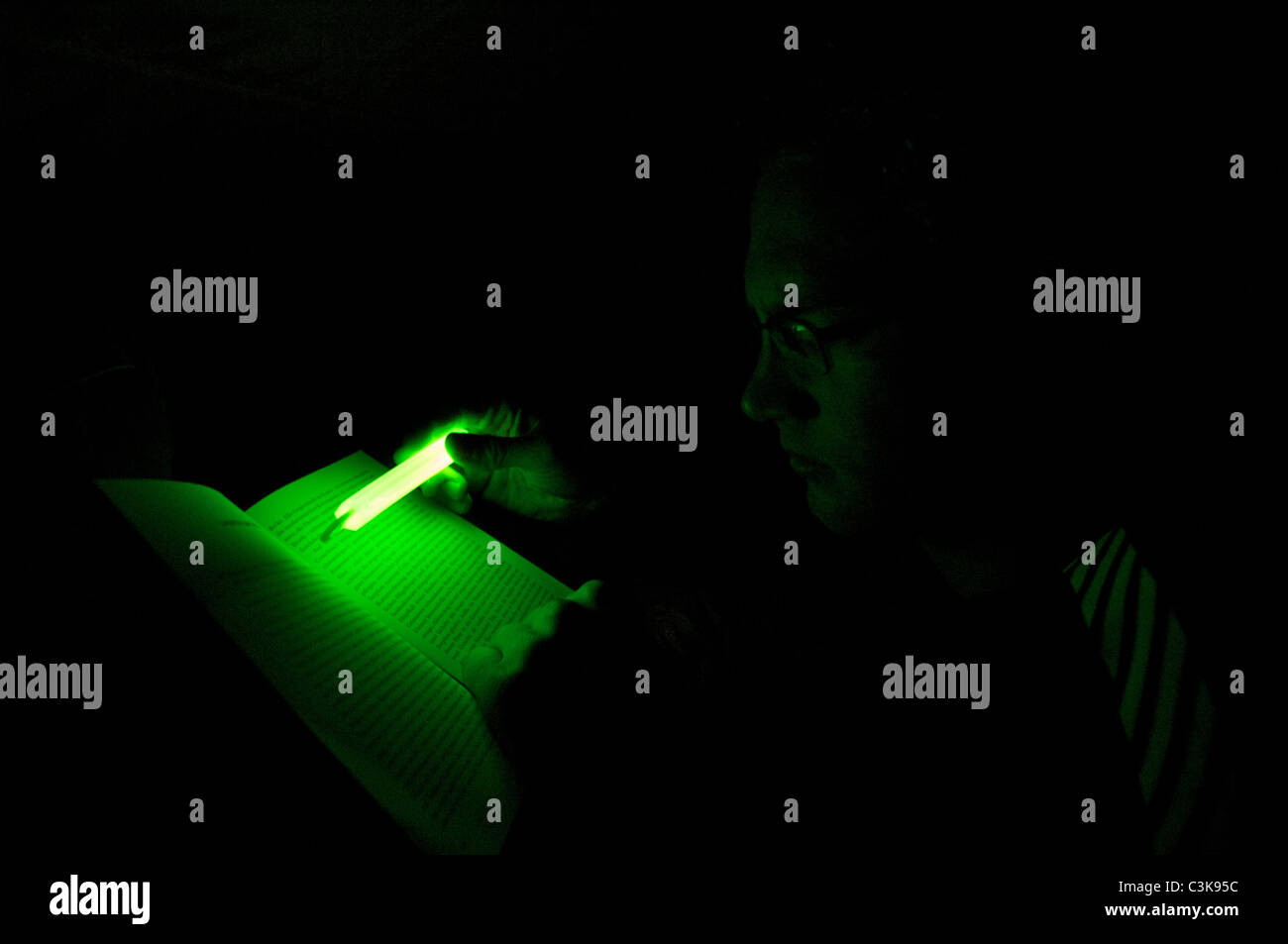 Reading at night Stock Photo - Alamy