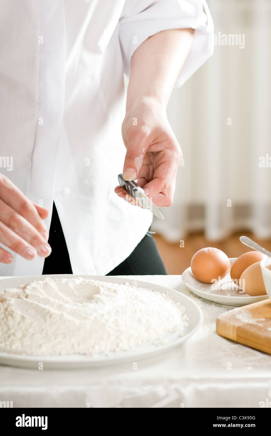 Preparation of food from eggs and other ingredients Stock Photo - Alamy