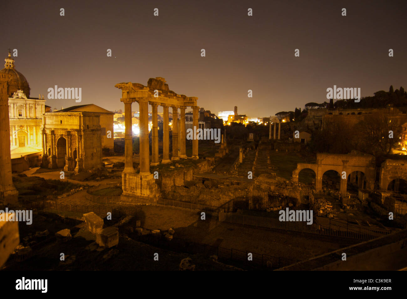 Old Rome by night Stock Photo - Alamy