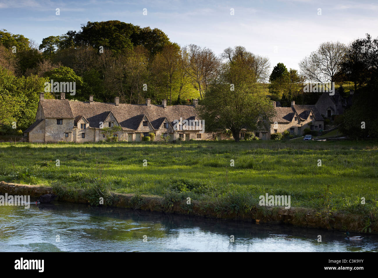 Arlington Row, the village of Bibury, the Cotswolds, England, UK Stock ...