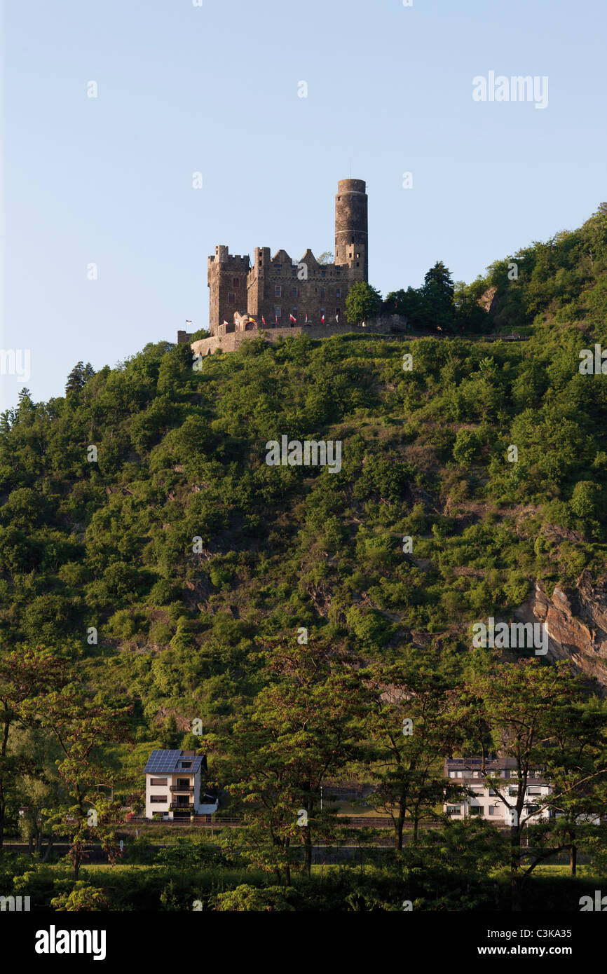 Europe, Germany, Rhineland-Palatinate, View of burg maus castle Stock ...