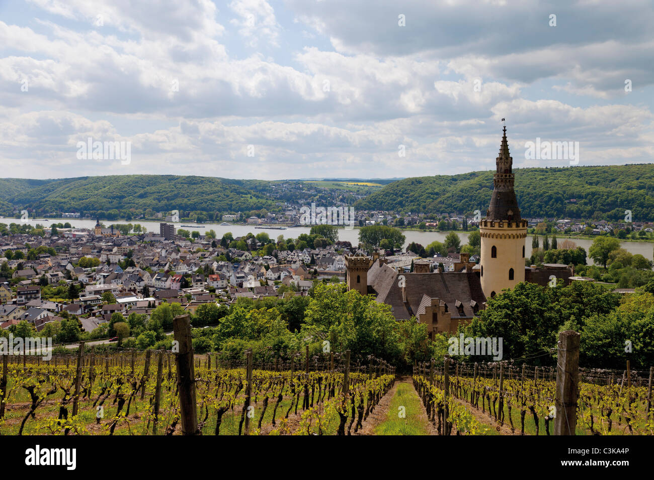 Europe, Germany, Rhineland-Palatinate, View of Arenfels Castle at ...