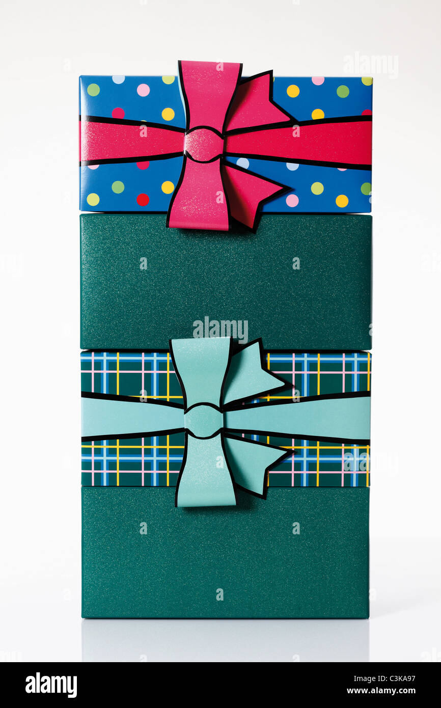 White background gift boxes hi-res stock photography and images - Alamy