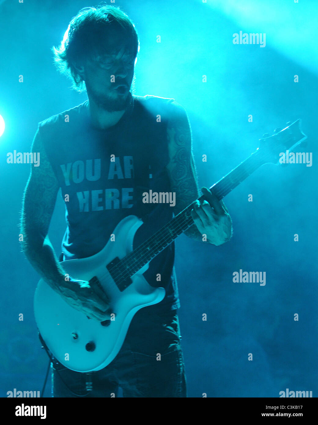 Tim Mahoney of 311 performing at The Bayfront Park Amphitheater. Miami ...